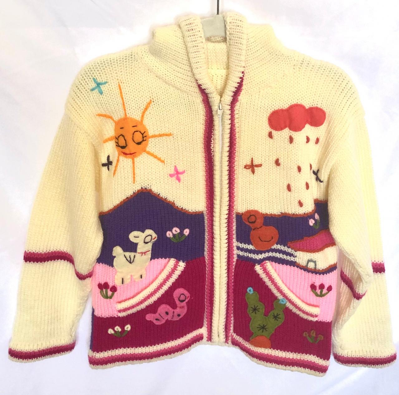 Size 8 Ivory Hooded Jacket,girls Jacket,handmade Jacket, Knitwear ...