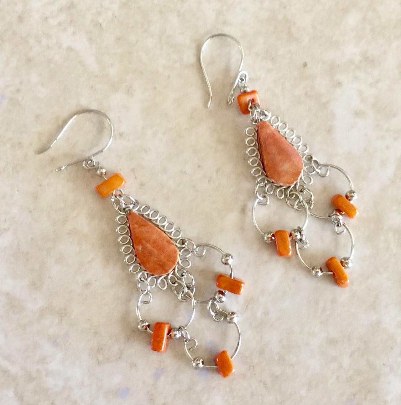 Red Jasper Necklace And Earrings, Teardrop Neck, Alpaca Silver Necklace ...