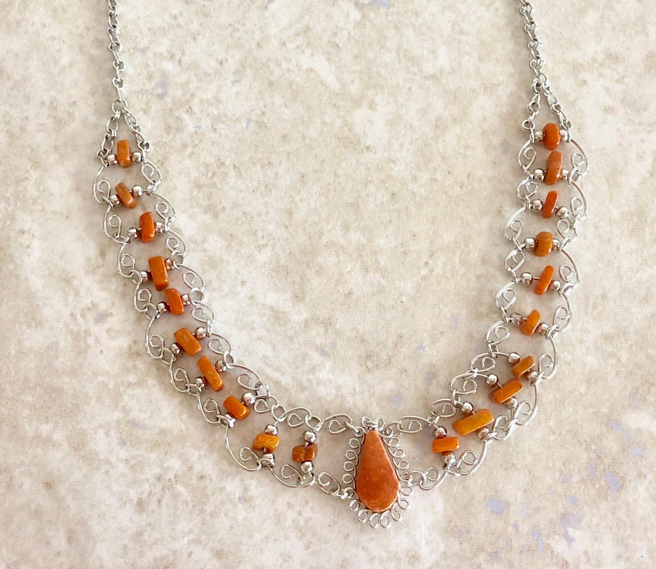 Red Jasper Necklace And Earrings, Teardrop Neck, Alpaca Silver Necklace ...