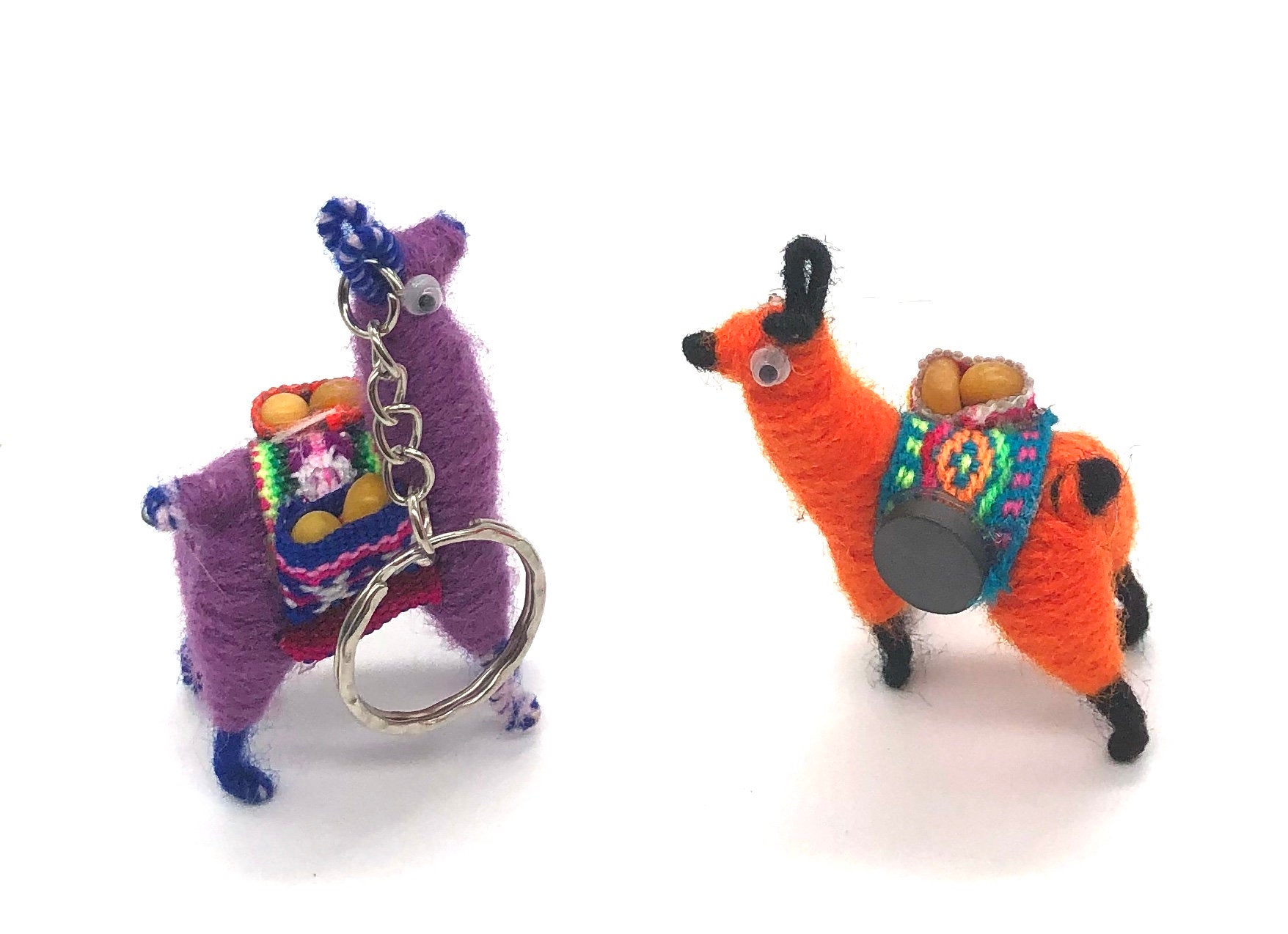 Two Llamas (Key Chain Or Magnet) , Assorted Colors, Handmade Key Chain ...