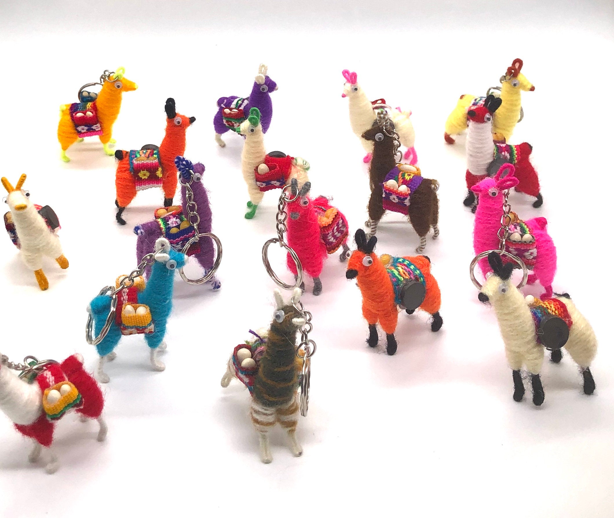 Two Llamas (Key Chain Or Magnet) , Assorted Colors, Handmade Key Chain ...