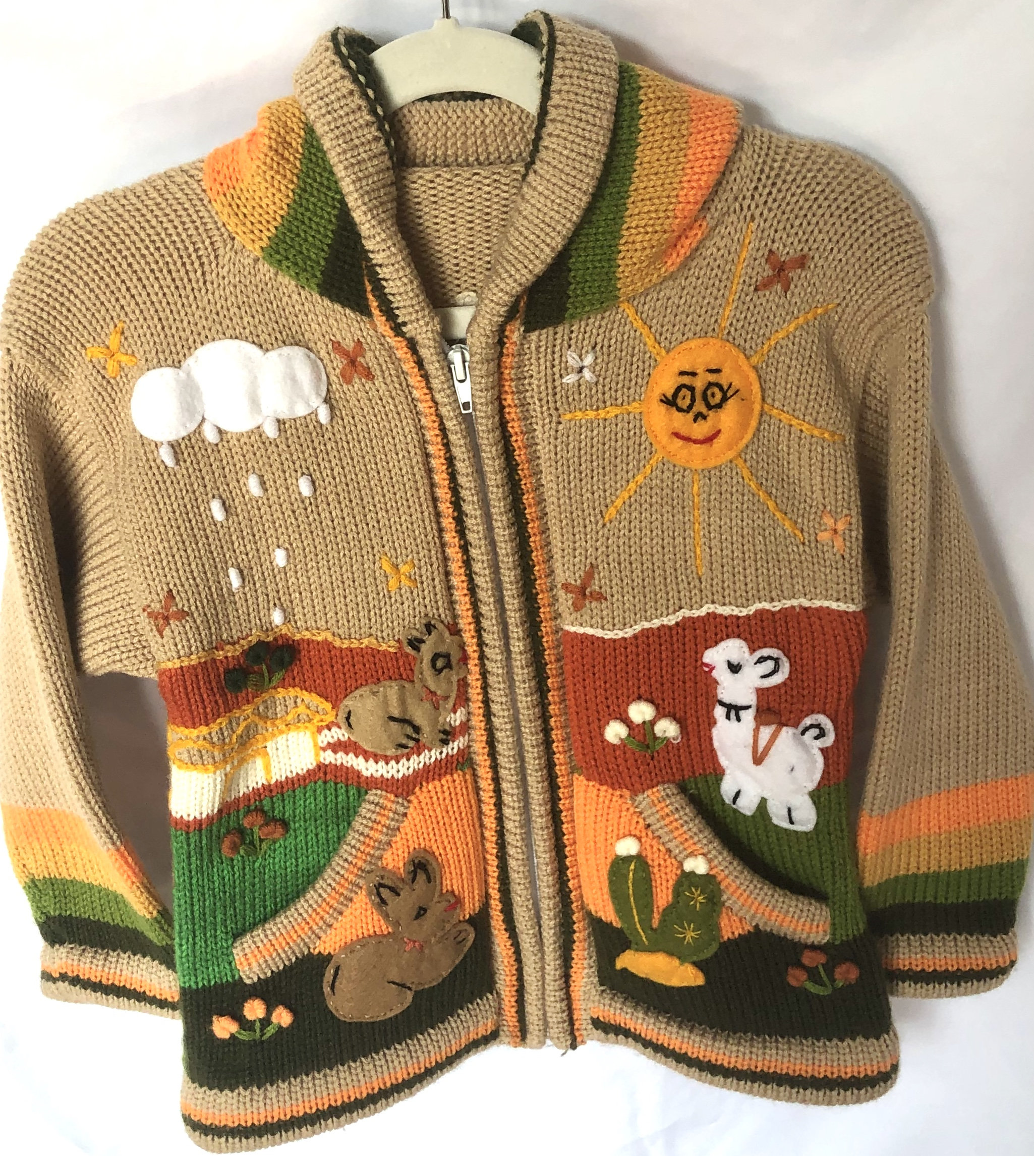 Size 6 Beige Hooded Jacket, Girls Jacket, Winter Jacket, Zipper Jacket ...